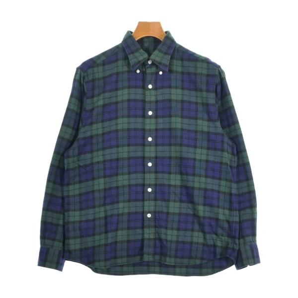 【ブランド】SOPHNET. (ソフネット)【タイプ】メンズ【商品番号】2200672237010r20260411【コンディション】ランク：B   詳細：首まわり、袖口スレあり【カラー】紺x緑x黒(チェック)【サイズ】S【実寸(cm)】身...