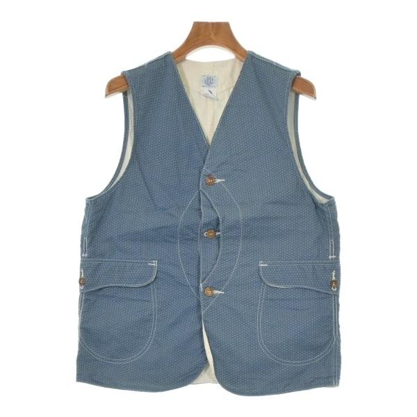 【ブランド】POST O'ALLS (ポストオーバーオールズ)【タイプ】メンズ【商品番号】2200631408161r20251214【コンディション】ランク：B   【カラー】青x白(総柄)【サイズ】S【実寸(cm)】身幅:46cm,肩幅...