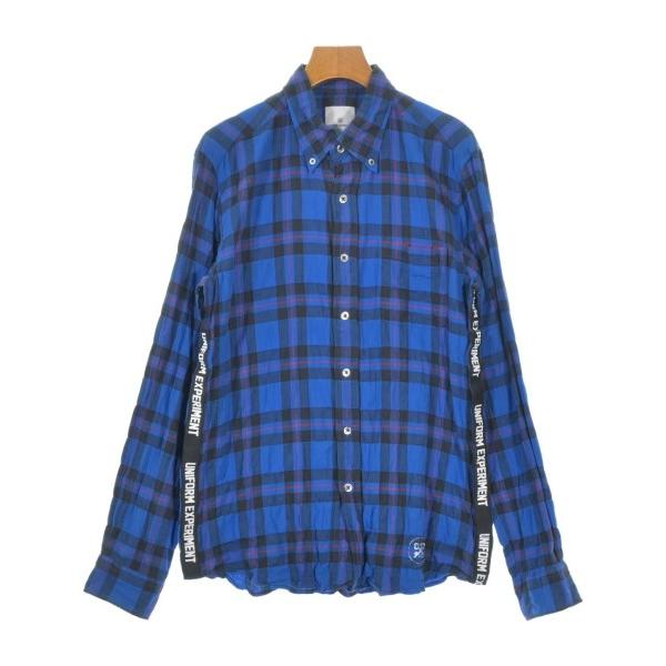 【ブランド】uniform experiment (ユニフォームエクスペリメント)【タイプ】メンズ【商品番号】2200543824158r20260522【コンディション】ランク：B   【カラー】青x黒x赤(チェック)【サイズ】2(M位)...