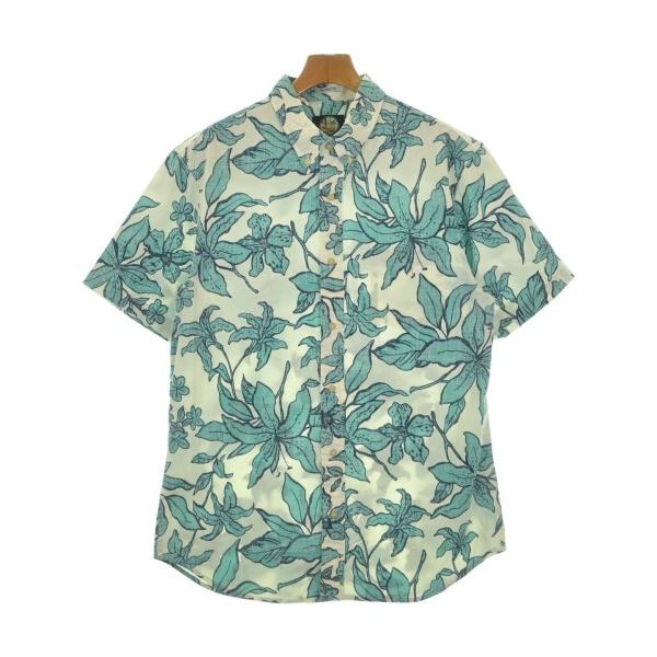 【ブランド】reyn spooner (レインスプーナー)【タイプ】メンズ【商品番号】2200617193043r20251117【コンディション】ランク：B   【カラー】白x青緑x紺(総柄)【サイズ】L【実寸(cm)】身幅:52cm,肩...