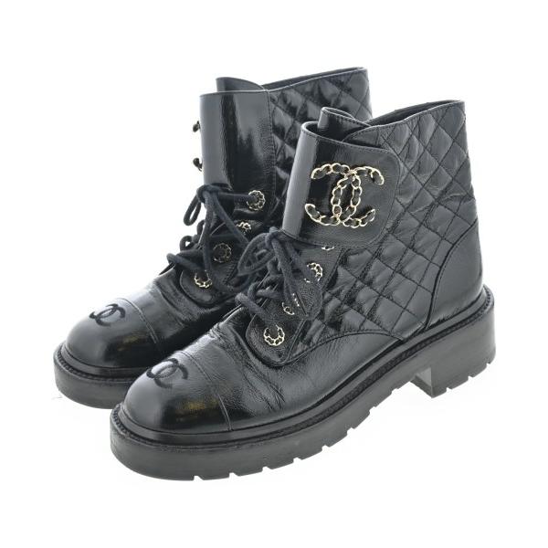 【ブランド】CHANEL (シャネル)【タイプ】レディース【商品番号】2200670879014r20260411【コンディション】ランク：B   【カラー】黒【サイズ】EU38 1/2(25cm位)【実寸(cm)】高さ:12cm,ヒール:...
