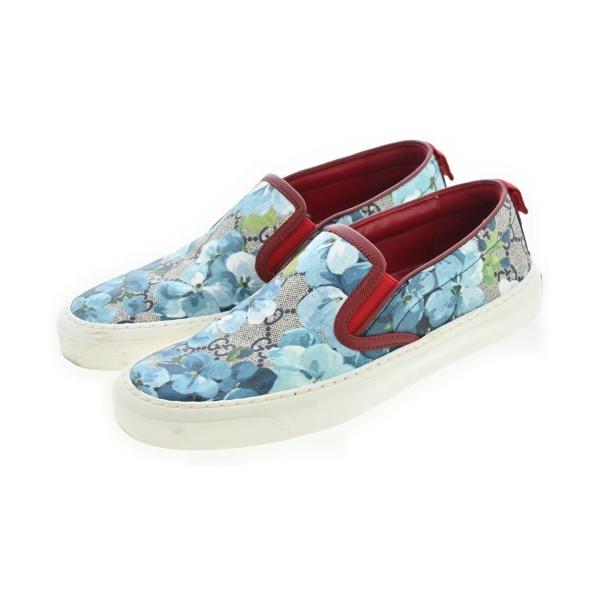 【ブランド】GUCCI (グッチ)【タイプ】レディース【商品番号】2200653140032r20260213【コンディション】ランク：B   【カラー】ベージュx水色x紺等(総柄)【サイズ】EU34(20.5cm位)【実寸(cm)】高さ:...