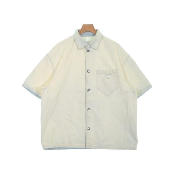 【ブランド】PRADA (プラダ)【タイプ】メンズ【商品番号】2200651925235r20260218【コンディション】ランク：B   詳細：一部汚れ、タグほつれ【カラー】白(デニム)【サイズ】XXL【実寸(cm)】身幅:65cm,肩幅...