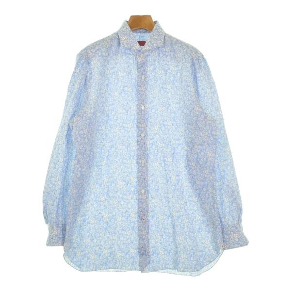 【ブランド】ISAIA (イサイア)【タイプ】メンズ【商品番号】2200604101181r20251002【コンディション】ランク：A   【カラー】青xオフホワイト(花柄)【サイズ】-(XL位)【実寸(cm)】身幅:59cm,肩幅:46...