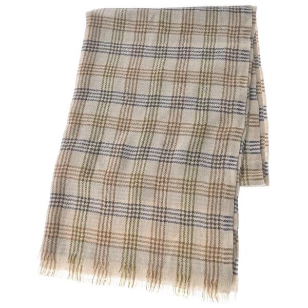 【ブランド】Loro Piana (ロロピアーナ)【タイプ】レディース【商品番号】2200635368898r20260122【コンディション】ランク：A   詳細：品質表示ほつれあり【カラー】ベージュx茶xカーキ等(チェック)【サイズ】-...