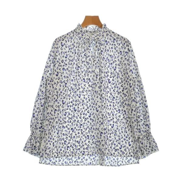 【ブランド】wb (ダブルビー)【タイプ】レディース【商品番号】2200648725152r20260301【コンディション】ランク：B   【カラー】白x紫x紺(総柄)【サイズ】2(M位)【実寸(cm)】身幅:48cm,肩幅:38cm,袖...