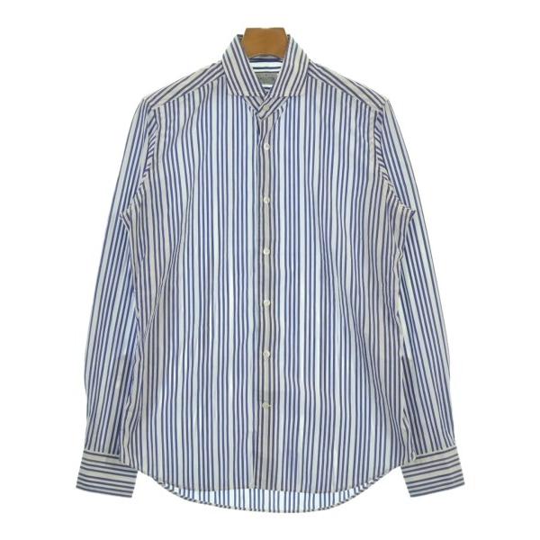 【ブランド】Bagutta (バグッタ)【タイプ】メンズ【商品番号】2200591527049r20251106【コンディション】ランク：A   【カラー】白x青(ストライプ)【サイズ】39(M位)【実寸(cm)】身幅:49cm,肩幅:43...