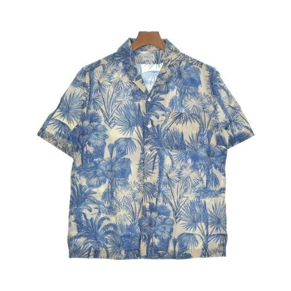 【ブランド】Bagutta (バグッタ)【タイプ】メンズ【商品番号】2200651469111r20260227【コンディション】ランク：A   【カラー】青xベージュ系(総柄)【サイズ】39(M位)【実寸(cm)】身幅:53cm,肩幅:4...