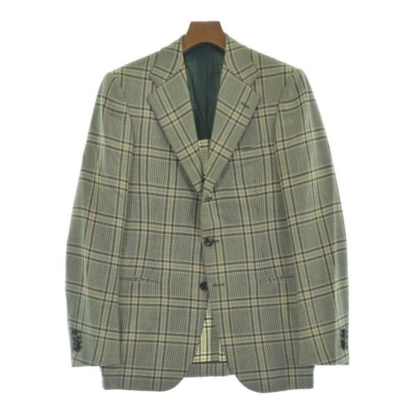 【ブランド】CESARE ATTOLINI (チェザレアットリーニ)【タイプ】メンズ【商品番号】2200652454161r20260226【コンディション】ランク：A   【カラー】アイボリーx緑xベージュ系(チェック)【サイズ】44(S...
