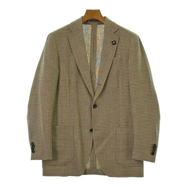 【ブランド】LARDINI (ラルディーニ)【タイプ】メンズ【商品番号】2200651356053r20260227【コンディション】ランク：B   【カラー】茶x赤(千鳥格子)【サイズ】46(M位)【実寸(cm)】身幅:49cm,肩幅:4...