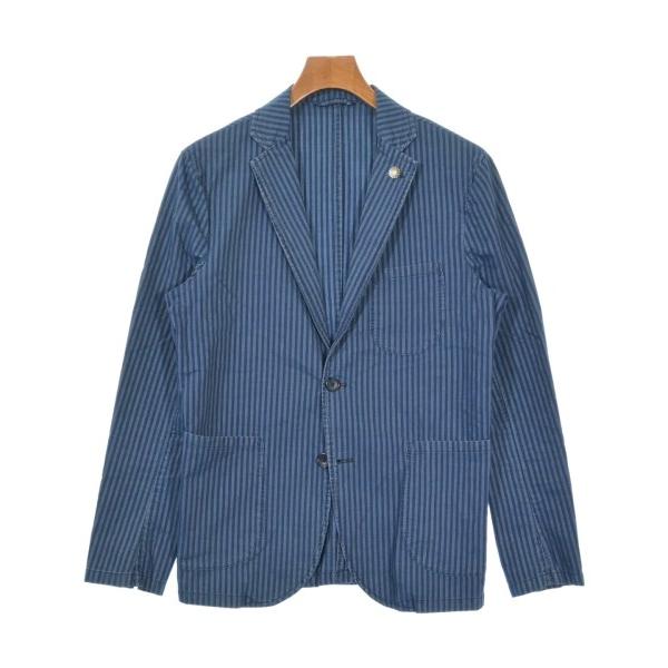 【ブランド】Giannetto (ジャンネット)【タイプ】メンズ【商品番号】2200615548074r20251113【コンディション】ランク：C   詳細：全体色褪せあり【カラー】紺(ストライプ)【サイズ】46(M位)【実寸(cm)】身...