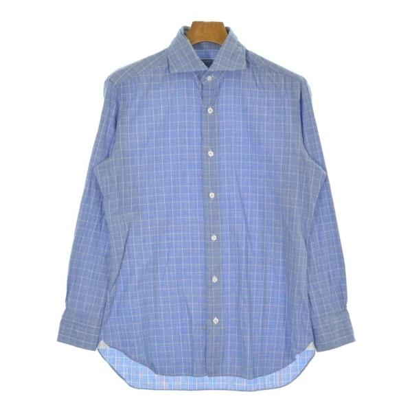 【ブランド】BARBA DANDYLIFE (バルバダンディライフ)【タイプ】メンズ【商品番号】2200687670024r20260523【コンディション】ランク：B   【カラー】青x白(チェック)【サイズ】L【実寸(cm)】身幅:49...