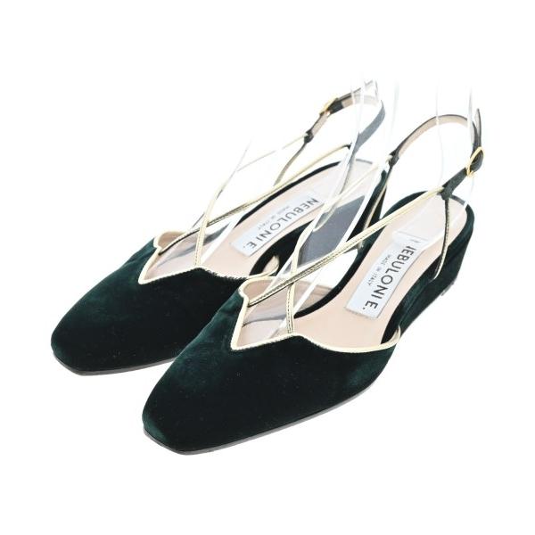 【ブランド】NEBULONI E (ネブローニ)【タイプ】レディース【商品番号】2200645215014r20260129【コンディション】ランク：B   【カラー】深緑xゴールド【サイズ】EU37(23.5cm位)【実寸(cm)】ヒール...