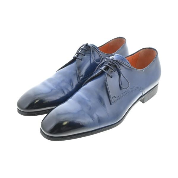 【ブランド】SANTONI (サントーニ)【タイプ】メンズ【商品番号】2200648279433r20260301【コンディション】ランク：B   【カラー】紺【サイズ】UK7(25.5cm位)【実寸(cm)】高さ:7.5cm,ヒール:3c...