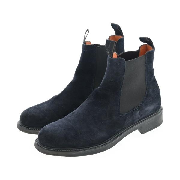 【ブランド】SANTONI (サントーニ)【タイプ】メンズ【商品番号】2200649867066r20260208【コンディション】ランク：B   【カラー】紺【サイズ】UK5 1/2(24cm位)【実寸(cm)】高さ:14cm,ヒール:3...