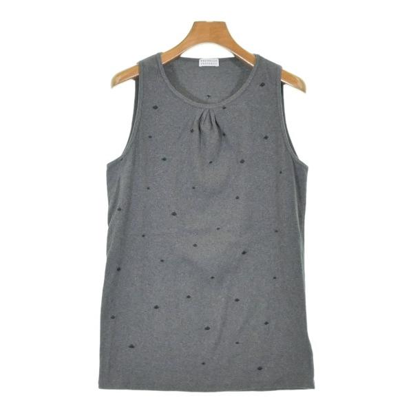 【ブランド】BRUNELLO CUCINELLI (ブルネロ　クチネリ)【タイプ】レディース【商品番号】2200686508076r20260523【コンディション】ランク：B   【カラー】グレーx黒(総柄)【サイズ】XXL【実寸(cm)...
