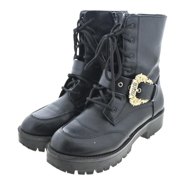 【ブランド】VERSACE JEANS COUTURE (ヴェルサーチジーンズ)【タイプ】レディース【商品番号】2200683716054r20260524【コンディション】ランク：A   【カラー】黒【サイズ】38(24.5cm位)【実寸...