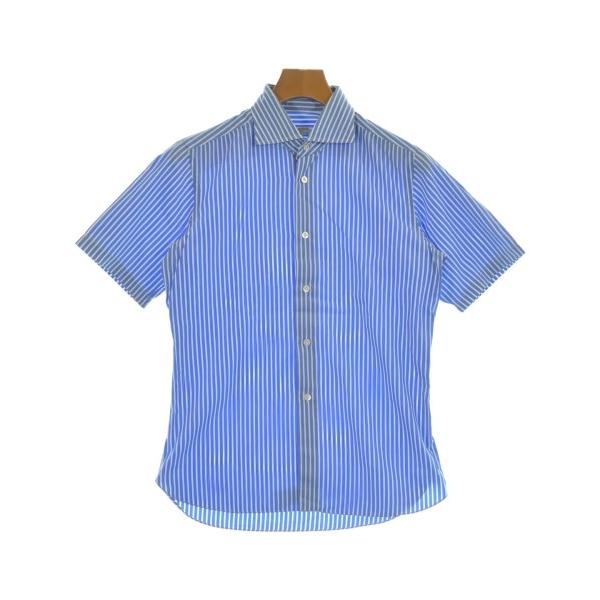 【ブランド】BORRIELLO (ボリエッロ)【タイプ】メンズ【商品番号】2200649572014r20260130【コンディション】ランク：B   【カラー】青x白(ストライプ)【サイズ】-(S位)【実寸(cm)】身幅:46.5cm,肩...