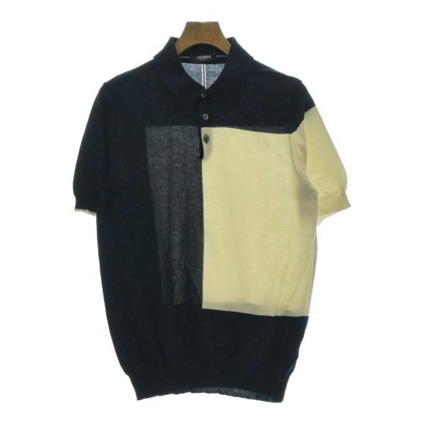 【タイプ】メンズ【商品番号】2200525379041r20250227【コンディション】ランク：B   【カラー】紺x白【サイズ】L【実寸(cm)】身幅:48cm,肩幅:39cm,袖丈:15.5cm,着丈:69cm【素材】綿100% 【原...