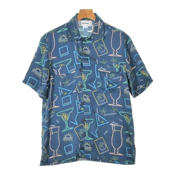 【ブランド】SUNNEI (スンネイ)【タイプ】メンズ【商品番号】2200643871038r20260125【コンディション】ランク：B   詳細：ブランドタグ汚れあり【カラー】青xベージュx緑等(総柄)【サイズ】M【実寸(cm)】身幅:...