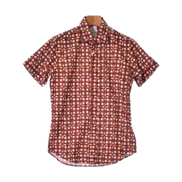 【タイプ】メンズ【商品番号】2200413538079r20240127【コンディション】ランク：B   【カラー】赤x茶x黒等(総柄)【サイズ】S【実寸(cm)】身幅:46cm,肩幅:42cm,袖丈:18cm,着丈:70cm【素材】綿10...