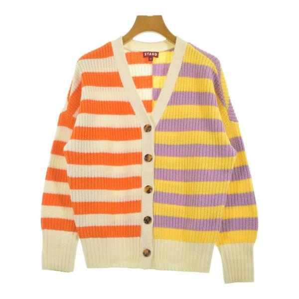 【ブランド】STAUD (スタウド)【タイプ】レディース【商品番号】2200637351041r20251218【コンディション】ランク：B   【カラー】アイボリーxオレンジx黄等(ボーダー)【サイズ】XS【実寸(cm)】身幅:55cm,...