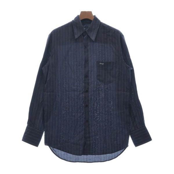 【タイプ】メンズ【商品番号】2200476080010r20240822【コンディション】ランク：B   詳細：首まわりに汚れ、全体にスレがあります。【カラー】紺x白(ストライプ)【サイズ】S【実寸(cm)】身幅:53cm,肩幅:46cm,...