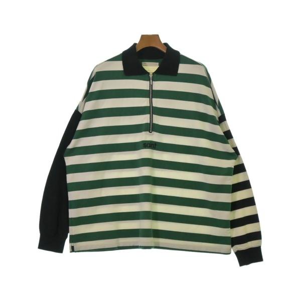 【ブランド】SAINT MICHAEL (セントマイケル)【タイプ】メンズ【商品番号】2200493411019r20241020【コンディション】ランク：A   【カラー】緑x白x黒(ボーダー)【サイズ】XL【実寸(cm)】身幅:65cm...