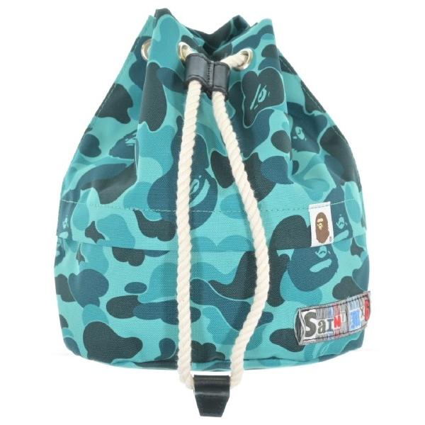 【タイプ】メンズ【商品番号】2200552504157r20250425【コンディション】ランク：A   【カラー】青系x黒系(総柄)【サイズ】M【実寸(cm)】横:18cm,高さ:22cm,マチ:11cm【素材】ポリエステル100%、(裏...