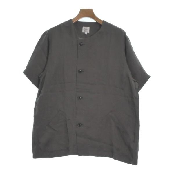 【タイプ】メンズ【商品番号】2200487614112r20240925【コンディション】ランク：A   【カラー】グレー【サイズ】M【実寸(cm)】身幅:60cm,肩幅:48cm,袖丈:24cm,着丈:71cm【素材】キュプラ100% 【...