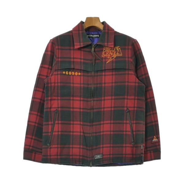 【ブランド】ROLLING CRADLE (ローリングクレイドル)【タイプ】メンズ【商品番号】2200646803029r20260225【コンディション】ランク：B   詳細：所々スレあり【カラー】赤x黒(チェック)【サイズ】M【実寸(c...