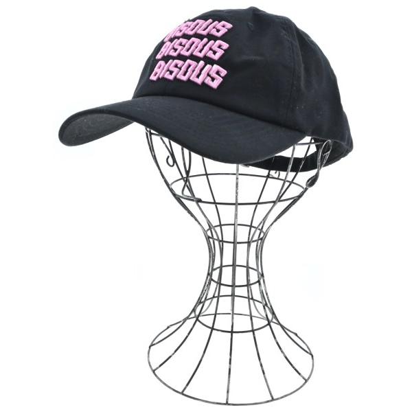 【ブランド】BISOUS (ビズ)【タイプ】メンズ【商品番号】2200651450201r20260205【コンディション】ランク：B   詳細：頭まわり汚れあり【カラー】黒xピンク【サイズ】-【実寸(cm)】頭まわり:59.5cm,ツバ:...