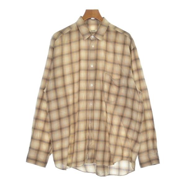 【ブランド】INTERIM (インテリム)【タイプ】メンズ【商品番号】2200616731048r20251028【コンディション】ランク：B   【カラー】ベージュx茶(チェック)【サイズ】F【実寸(cm)】身幅:51cm,裄丈:93.5...