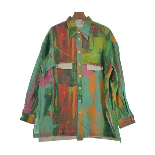 【ブランド】HEOS (ヘオース)【タイプ】メンズ【商品番号】2200629621039r20251125【コンディション】ランク：A   【カラー】緑x赤xオレンジ等(総柄)【サイズ】3(L位)【実寸(cm)】身幅:67.5cm,裄丈:9...