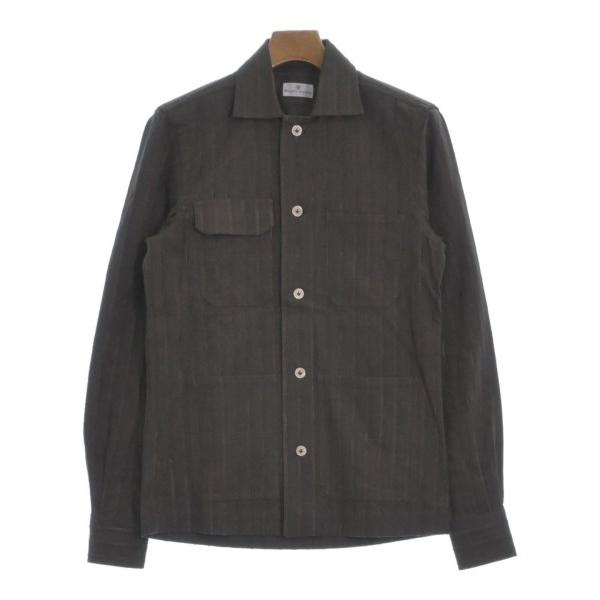 【タイプ】メンズ【商品番号】2200454858082r20240630【コンディション】ランク：A   【カラー】茶系(ストライプ)【サイズ】44(S位)【実寸(cm)】身幅:43cm,肩幅:42cm,袖丈:66cm,着丈:71cm【素材...