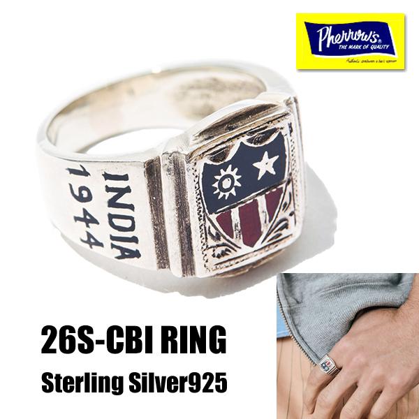 「26S-CBI RING」は、アメカジブランド「Pherrow's（フェローズ）」が展開するヴィンテージ感あふれるシルバーリングです。歴史的な背景第二次世界大戦で活躍した米義勇軍「フライング・タイガース」の退役軍人が、戦後に仲間の証として...