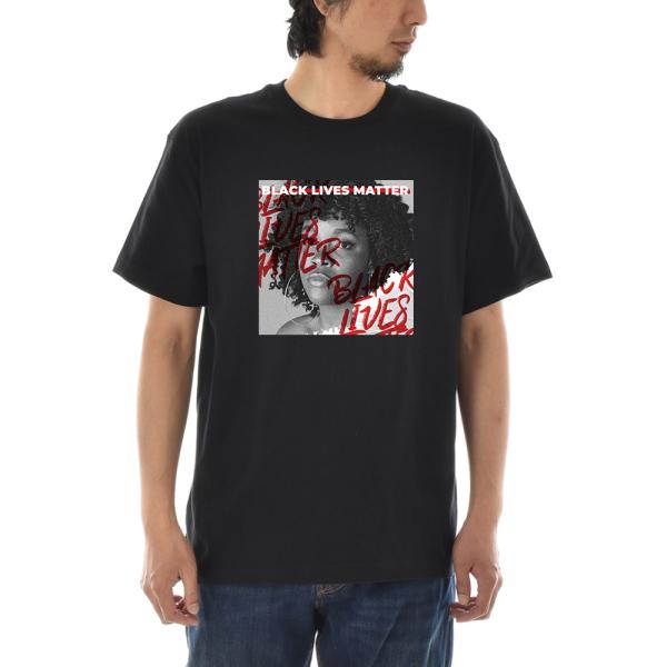 【メール便対応（OK）】ジャストよりメッセージTシャツ「BLACK LIVES MATER Tシャツ」     アメリカで黒人男性が白人の警察官に殺害された事件を受け、全米に広がった抗議デモ「BLACK LIVES MATER」。そこで人々...