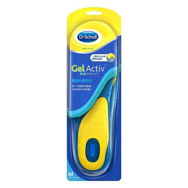 <商品情報>○商品名ドクターショール ジェルアクティブ インソール エブリデイ Mサイズ(25.5〜29.5cm)○商品詳細二層のジェルが衝撃を吸収し、歩行や日常生活による足への負担を軽減。1日中歩行が快適に。・ジェルアクティブ...