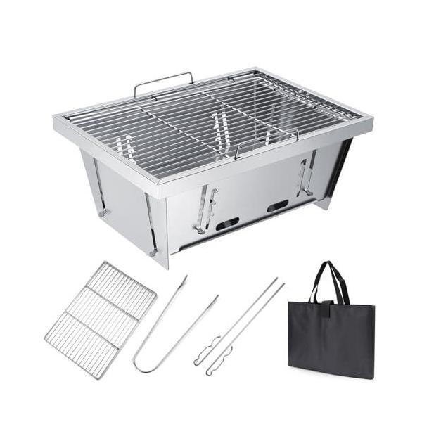 *焚き火台 1秒で折りたためて持ち運びも簡単：180*回転します、 igt コンロ 折りたたんだり でき、1秒で設置が完了し、組み立てに工具は必要ありません。 バーベキュー コンロの展開寸法は36*25*11.5cm、収納寸法は36*25*...