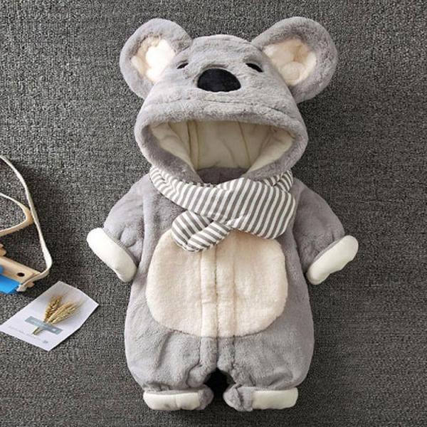 長袖 ロンパース 防寒着 つなぎ 秋冬 新生児 幼児 耳付き 着ぐるみ もこもこ カバーオール 女の子 男の子 ジャンプスーツ ベビー服 赤ちゃん : 植松物販ストア -