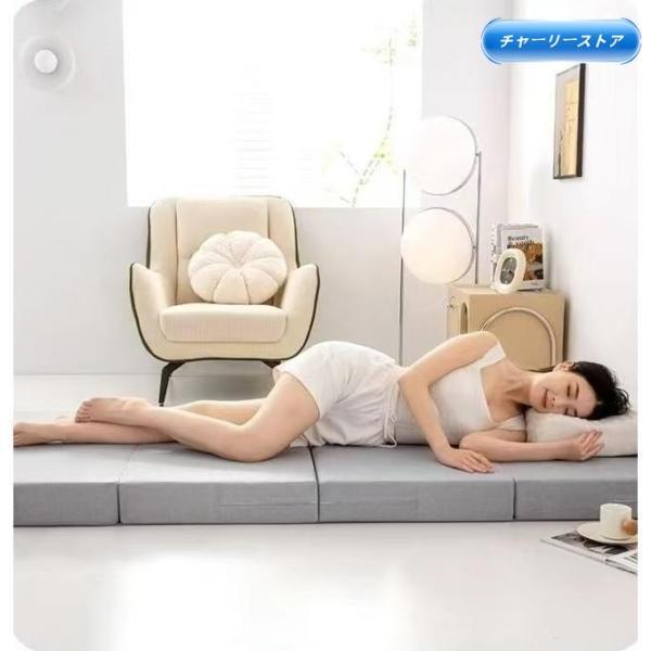 厚みたっぷり10cm！適度な硬さで身体をしっかり支える、三つ折りタイプの高反発マットレスです。柔らかいマットレスとは違い、身体の沈み込みを軽減した腰に優しい寝心地です。高反発マットレスのウレタンフォームは弾性が高く、適度な硬さで身体を支える...