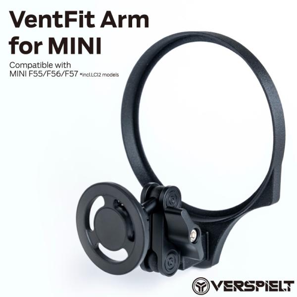 VentFit Arm for MINIは、MINIオーナーが求めてきた「運転席右側に、エアコン吹出口を塞がず、スマートに固定したい」というニーズに応えるために開発された、MINI 専用設計のスマートフォンホルダーです。一般的な吹出口挟み込...