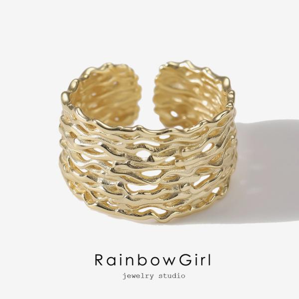 【商品詳細】・素材：地金…シルバー925 プラチナ/18kコーティング・サイズ：フリー（未調整時約11号〜13号）【ブランド】RainbowGirl(レインボーガール)【金属アレルギー対応】※全ての方にアレルギー反応がでない事を保証するもの...