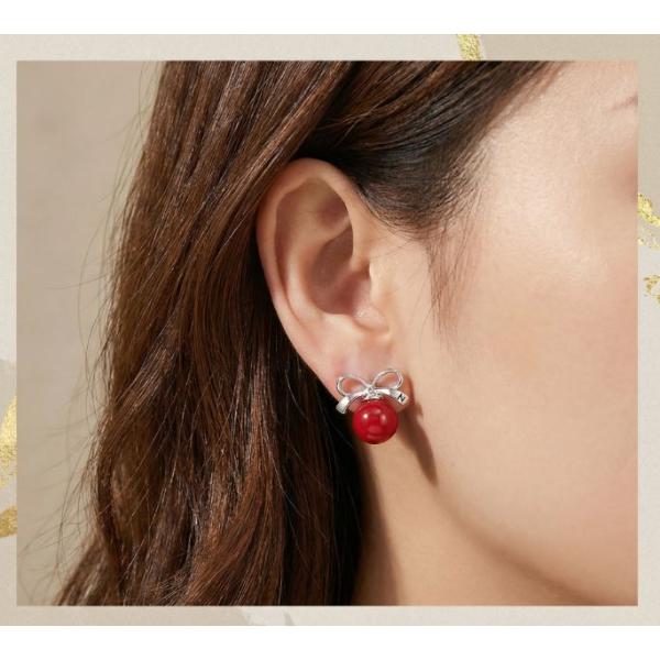 18K RGP プラチナ リボン 珊瑚色 ボール ピアス yp4743デザインサイズ：約横15mm*縦15mmN印字はNuminous（超自然的な、神秘的な）という意味です。真鍮（Brass）：ロジウム加工、18Kプラチナ仕上げ