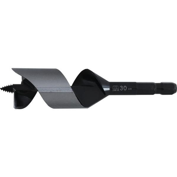 【商品概要】商品サイズ（約）：縦130×横30×奥行30mm。商品重量（約）：187g。軸：普通鋼。刃：普通鋼。10mm六角軸。【商品説明】説明商品の説明適用材一般木材特長ドリル先端が先ネジ(誘導ネジ)タイプ(A型)で、回転力によりネジが被...