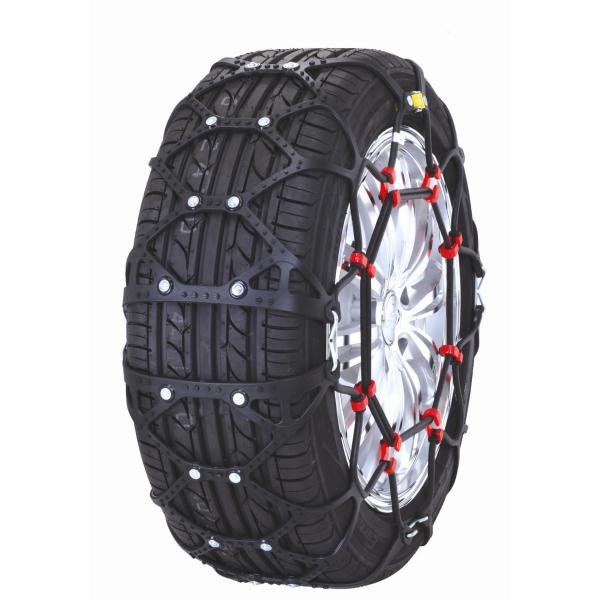 【商品概要】エコメッシュII JASSA認定品 プッシュロック採用 取り付け簡単 非金属チェーン★ブリヂストン レボGZは除く。●実際にタイヤチェーンを装着するタイヤの種類・サイズをよくご確認の上、間違いのないように「適合サイズ」のものをお...