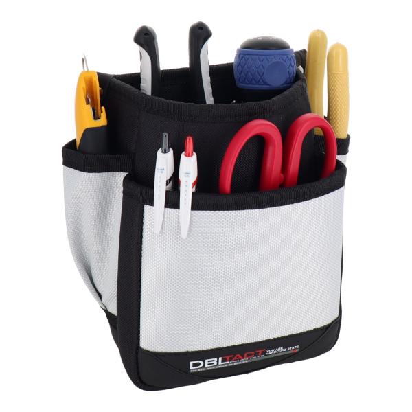 【商品概要】●サイズ：H190×W150×D90mm●カラー：ホワイト【商品説明】説明タフ設計の使い心地と安心感。軽量で丈夫な腰袋。表面生地には摩耗に強いバリスティック加工した1680デニール生地を使用。小型なので腰回りがスッキリ。型崩れが...