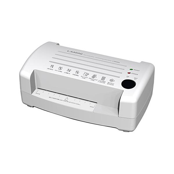 【商品概要】W221×D130×H84mm立ち上がりが速い! はがきサイズラミネーターはがき以下のサイズで使用可能、本体はコンパクトだから場所を取りませんウォームアップ時間:約2分30秒最大ラミネート厚:0.6mm(100・150?フィルム...