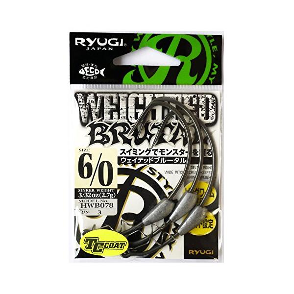 【 ご注意：ご購入後の当店からのメールを必ずご確認ください 】【商品概要】サイズ(入本数)6/0(3)WEIGHT:3/32oz(2.7g)【商品説明】説明ブルータル、スイミングカスタム。ピアスフックブルータルをべースにウェイトを付加した、...