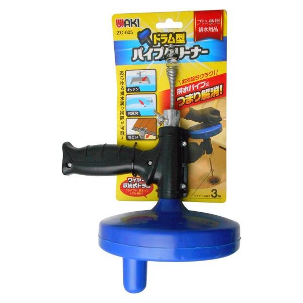 【商品概要】ワイヤー長さ(m):3用途:キッチン、お風呂、雨どいなど様々な排水溝の掃除に。材質:鉄、ABS樹脂形状:ドラム型製造国:中国【商品説明】説明プロも使用! 排水用品! お掃除ラクラク! 排水パイプのつまり解消!あらゆる排水溝の掃除...